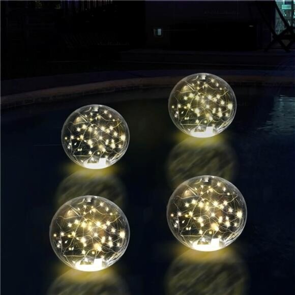 Other | Solar Floating Pool Lights 14 Inflatable Pool Glow Balls Pool ...